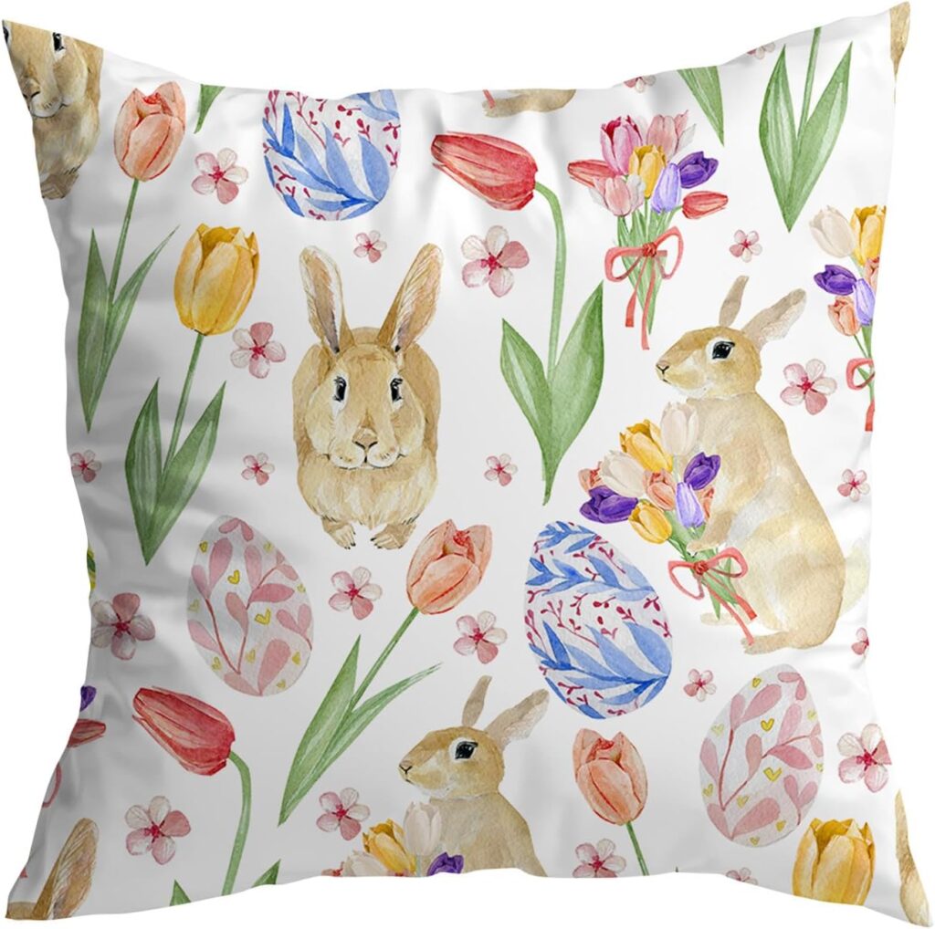 Easter Throw Pillows in Easter Home Decor - Eggciting Easter